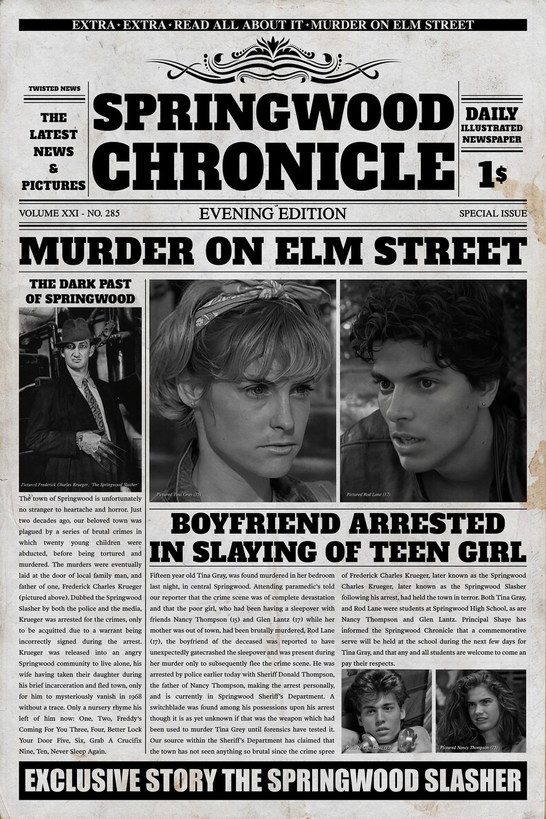 Boyfriend Arrested in Slaying of Teen Girl Horror Newspaper Article 20 ...