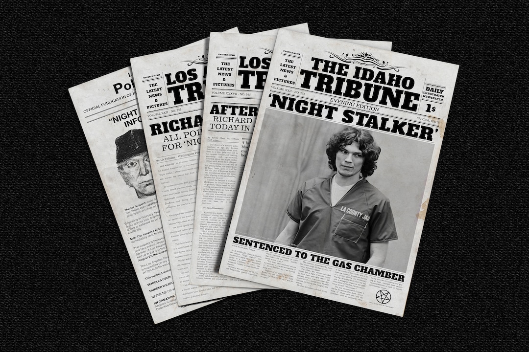 Richard Ramirez the Night Stalker Serial Killer Pack of 4 Newspaper ...