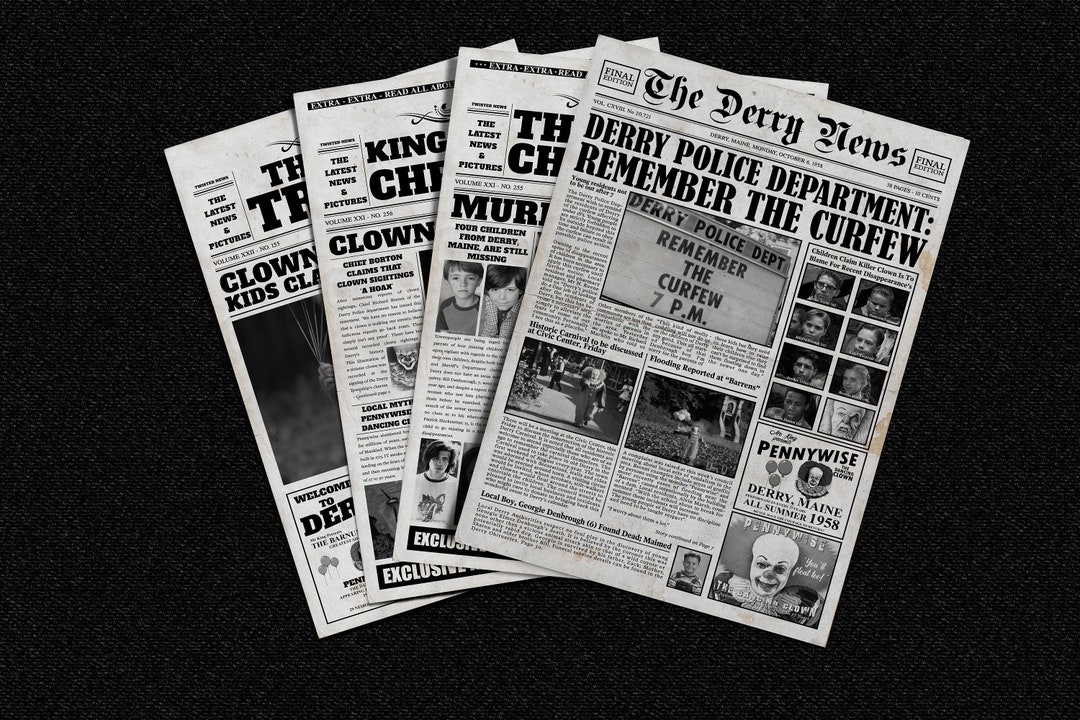 Local Boy Georgie Found Maimed, Kids Claim Clown is Killer Newspaper ...