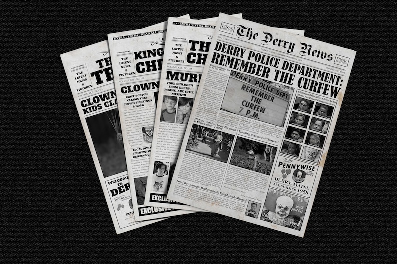 Local Boy Georgie Found Maimed, Kids Claim Clown is Killer Newspaper ...