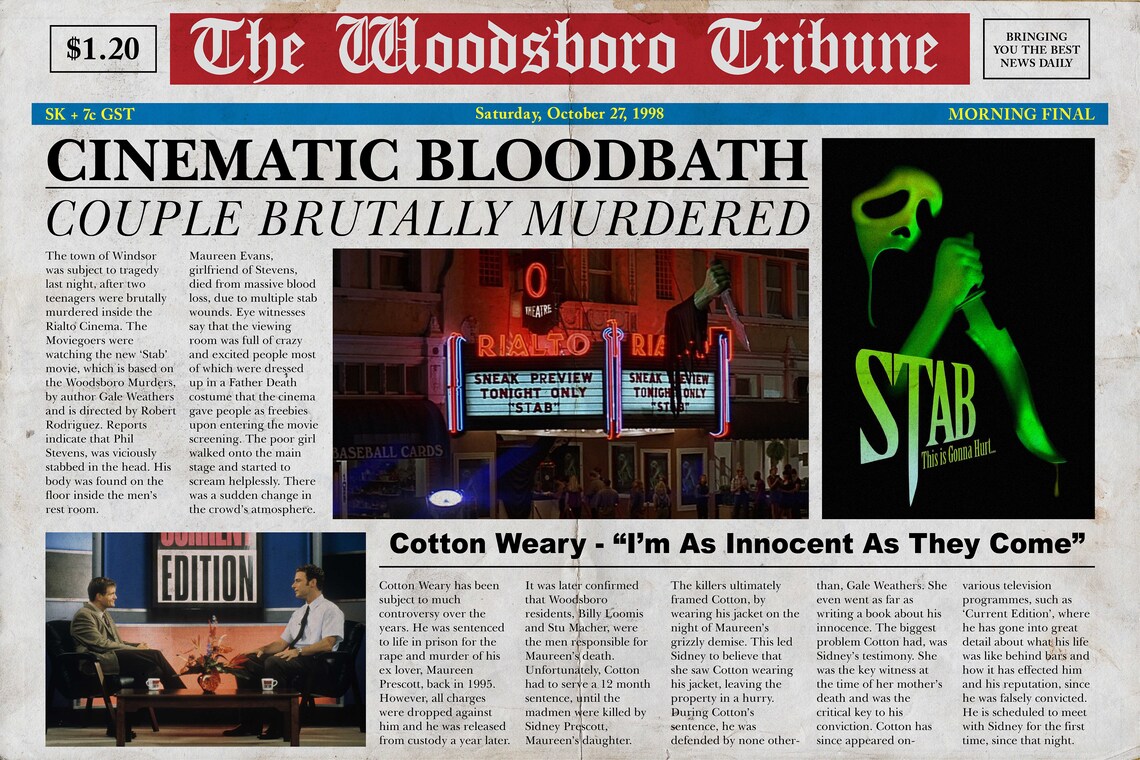 Cinematic Bloodbath Newspaper Article 20 Inch X 30 Inch 300dpi Poster ...