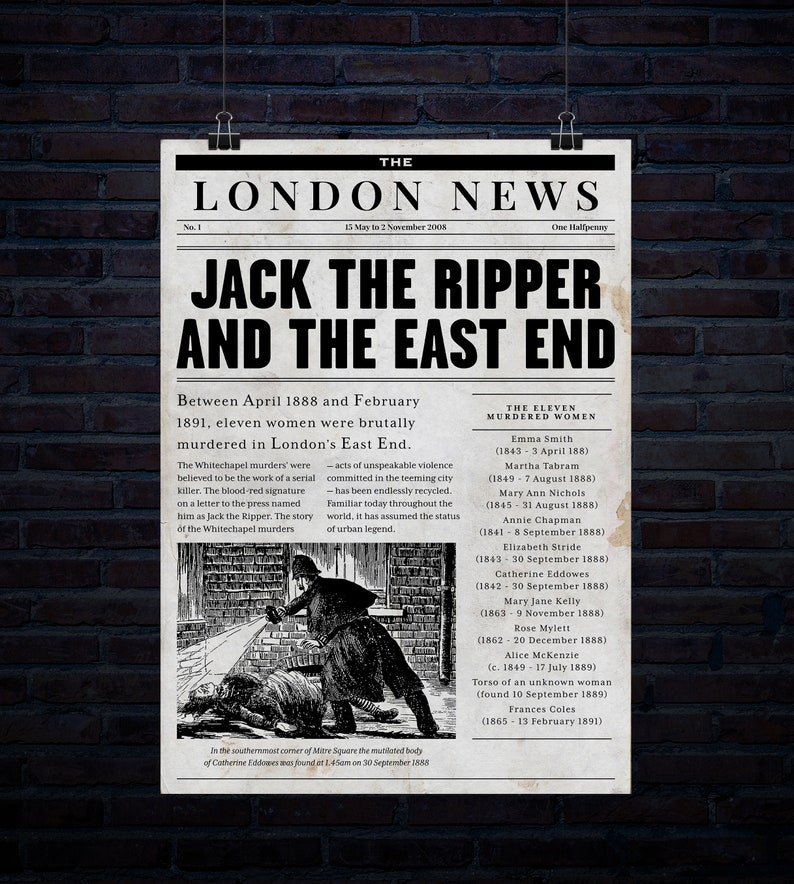Jack the Ripper Newspaper Article 20 Inch X 30 Inch 300dpi Poster ...