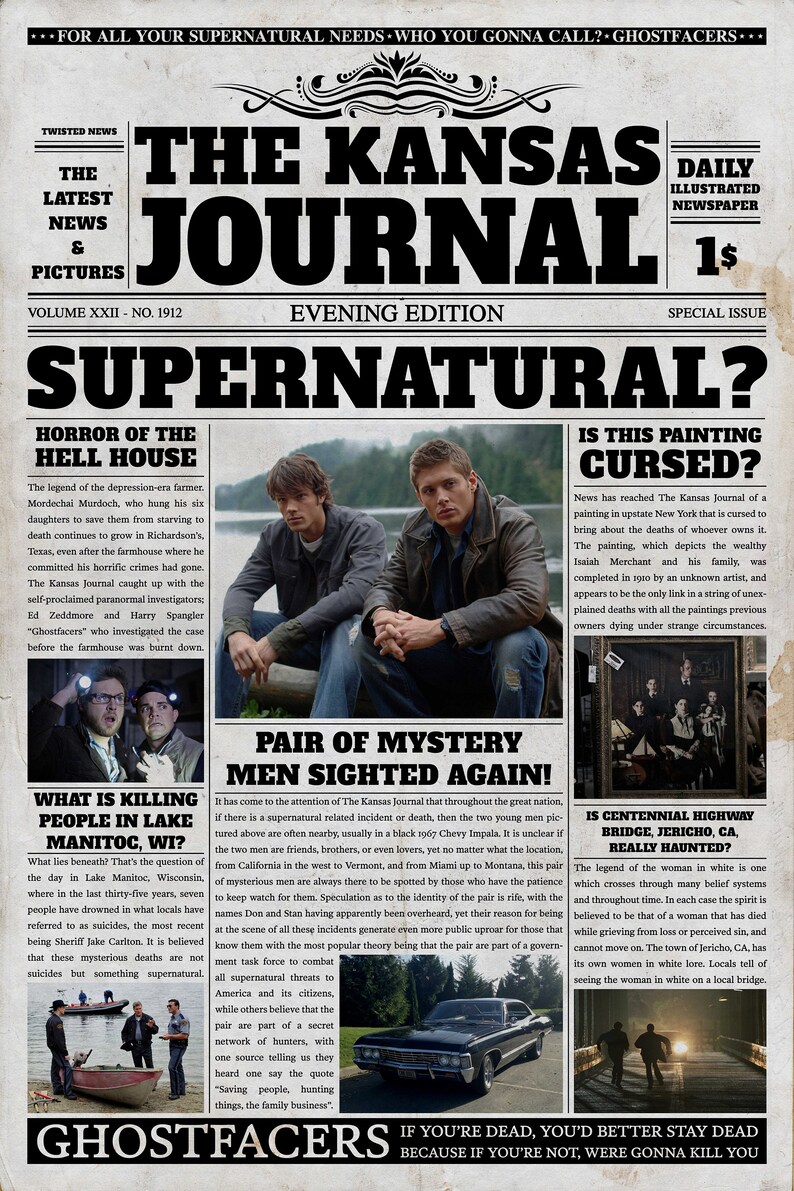 Horror of the Hell House Newspaper Article 20 Inch X 30 Inch 300dpi ...