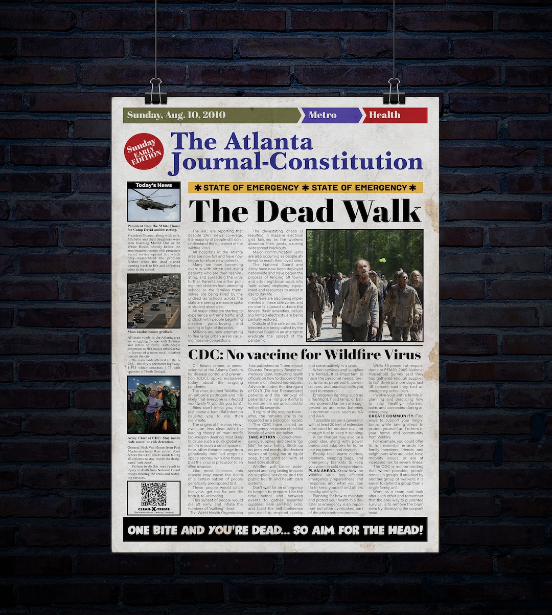 Wildfire Virus Newspaper Article 20 Inch X 30 Inch 300dpi Poster ...