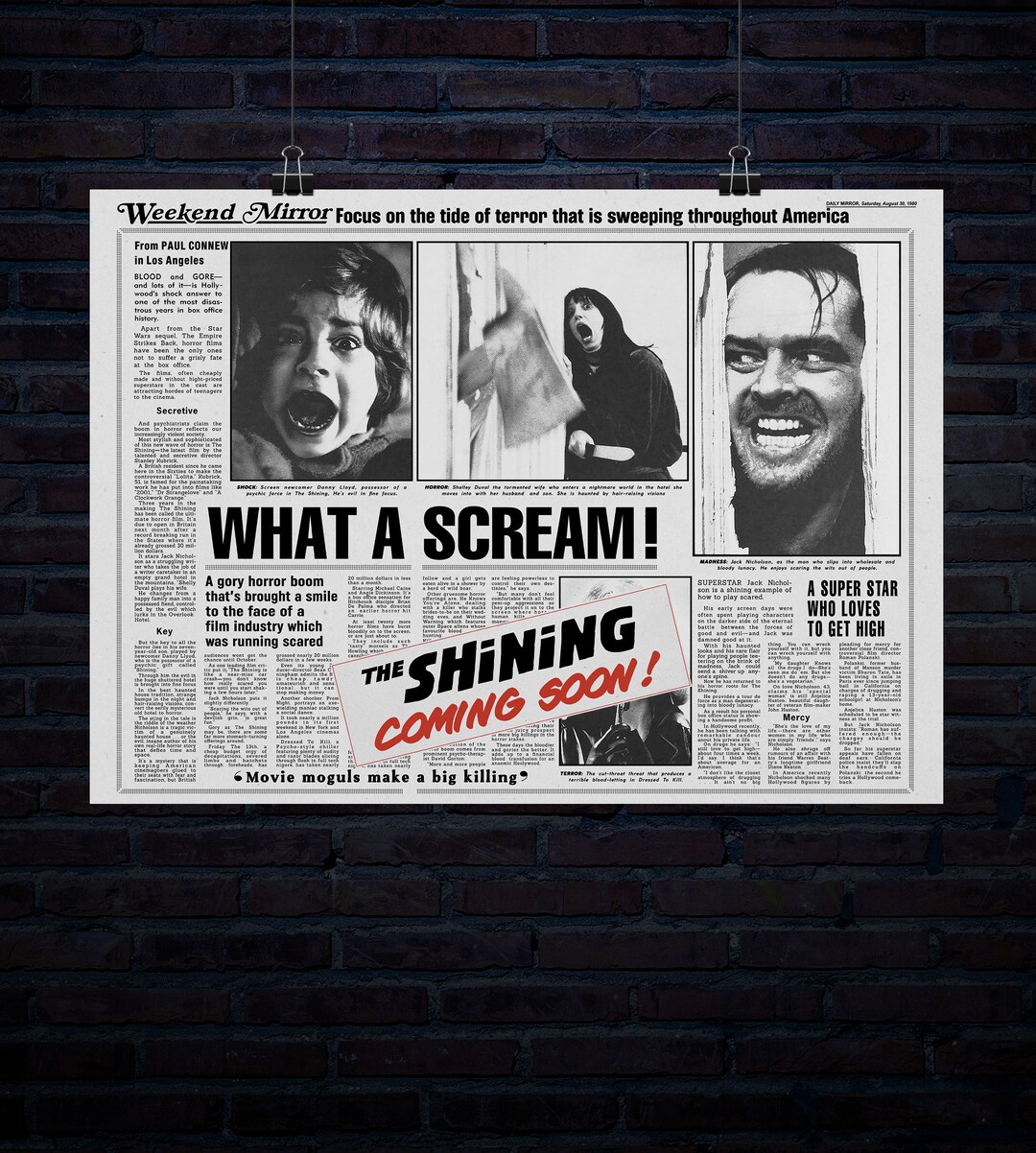 A Tide of Terror Newspaper Article 20 Inch X 30 Inch 300dpi Poster ...