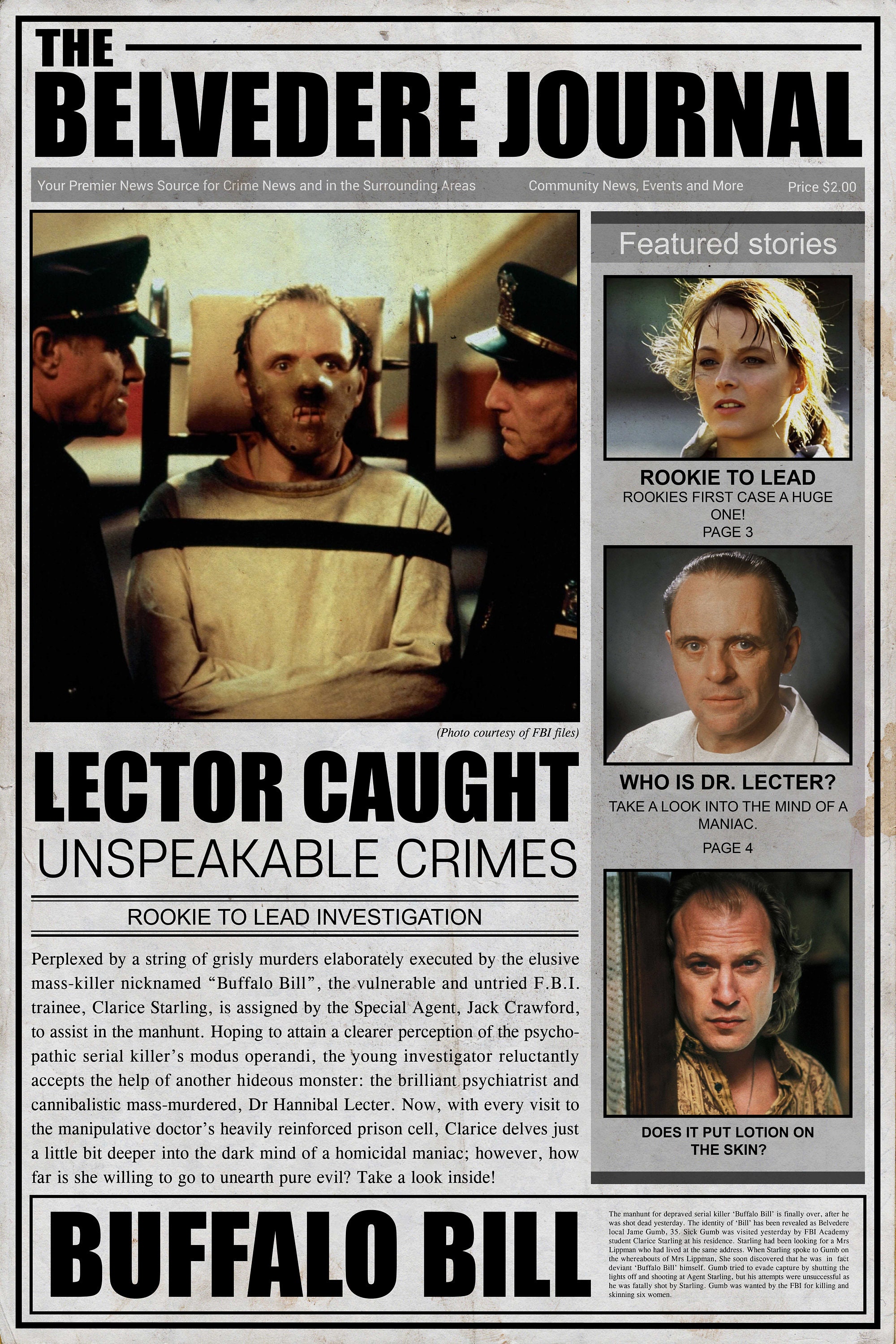 Unspeakable Crimes Newspaper Article 20 Inch X 30 Inch 300dpi Poster ...