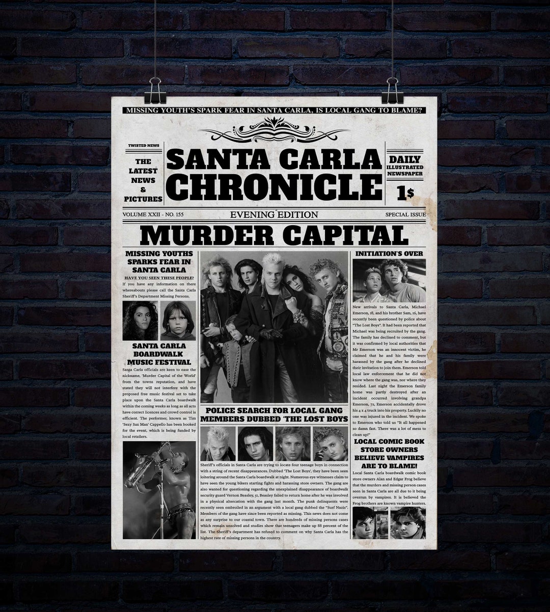 Murder Capital Newspaper Article 20 Inch X 30 Inch 300dpi Poster ...