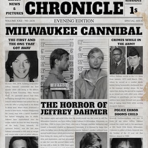Jeffrey Dahmer Serial Killer Pack of 3 Newspaper Articles 20 Inch X 30 ...