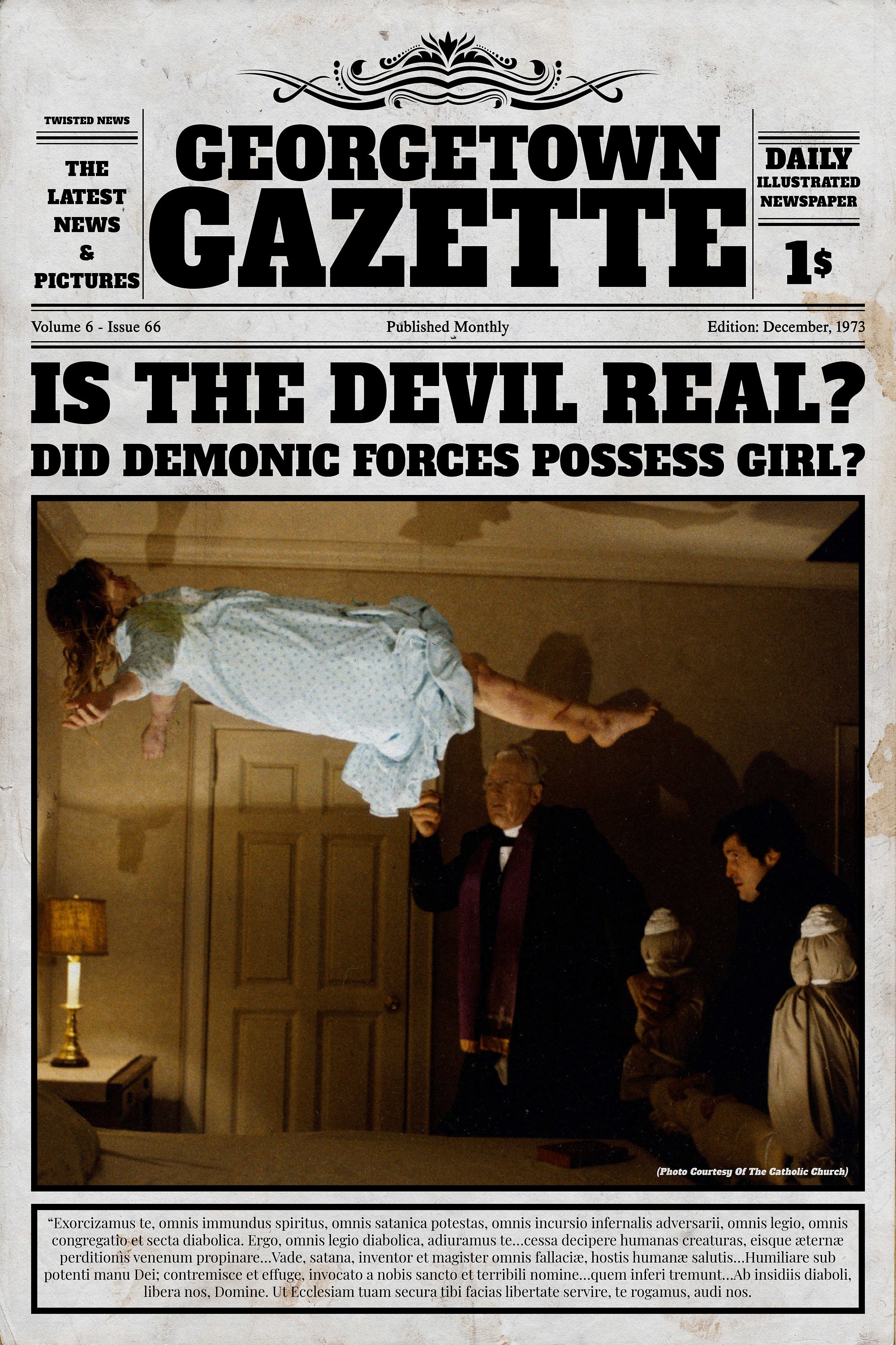 Is the Devil Real? Newspaper Article 20 Inch X 30 Inch 300dpi Poster ...