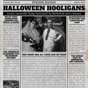Halloween Hooligans Newspaper Article 20 Inch X 30 Inch 300dpi Poster ...