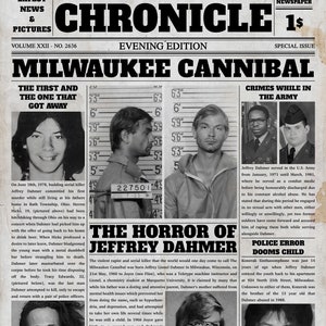 Serial Killer Jeffrey Dahmer the Milwaukee Cannibal Newspaper Article ...