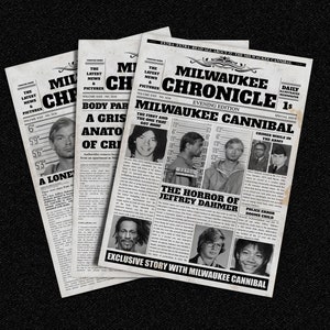 Jeffrey Dahmer Serial Killer Pack of 3 Newspaper Articles 20 Inch X 30 ...