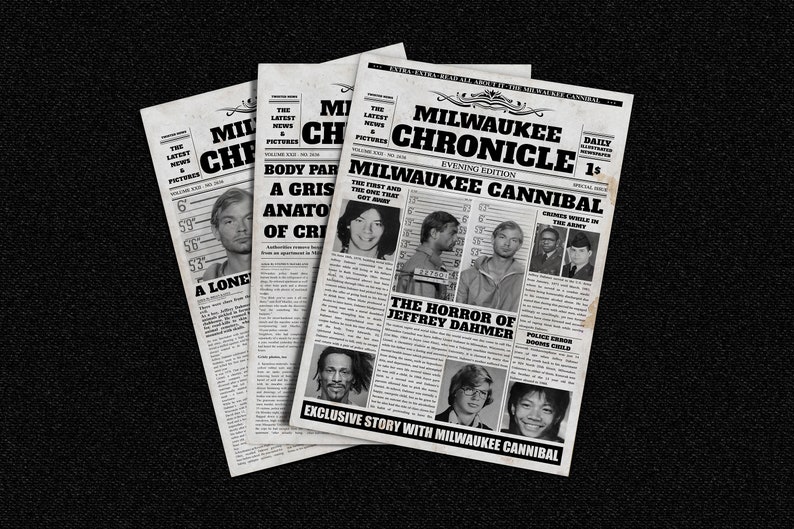 Jeffrey Dahmer Serial Killer Pack of 3 Newspaper Articles 20 Inch X 30 ...