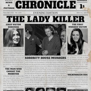 Serial Killer Ted Bundy Newspaper Article 20 Inch X 30 Inch 300dpi ...