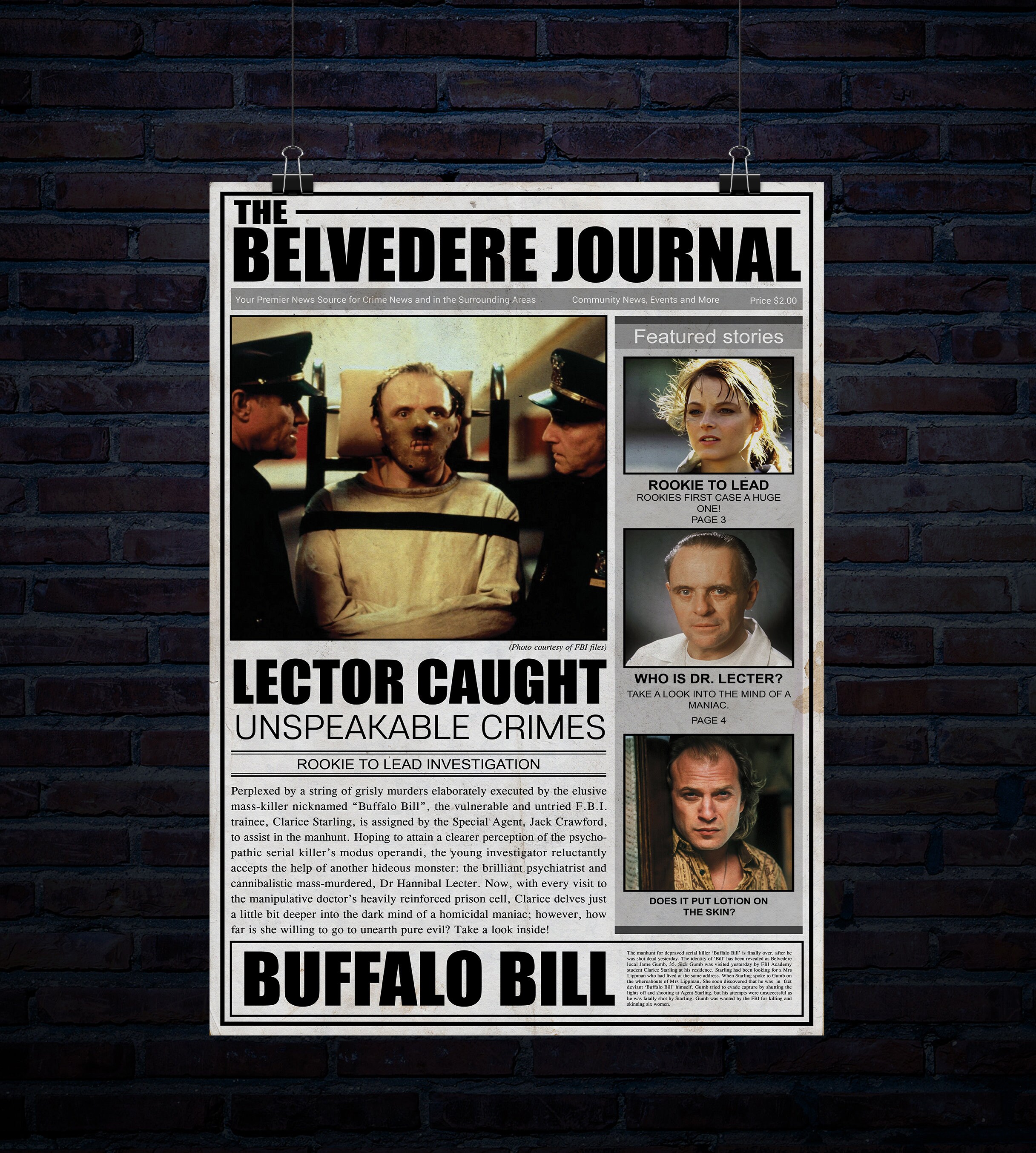 Unspeakable Crimes Newspaper Article 20 Inch X 30 Inch 300dpi Poster ...