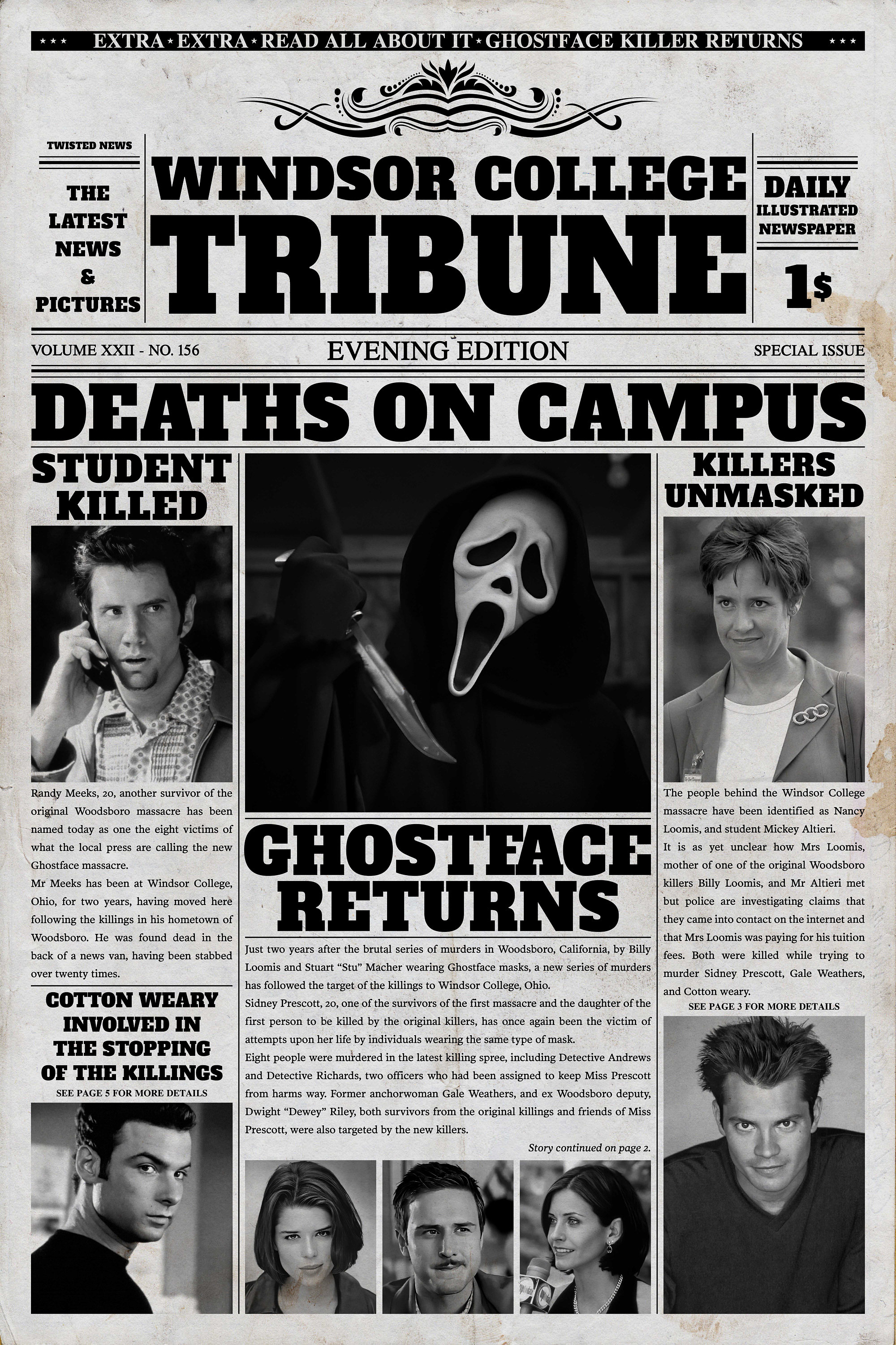 Deaths on Campus Newspaper Article 20 Inch X 30 Inch 300dpi Poster ...