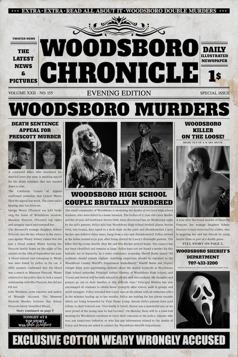 High School Couple Brutally Murdered Newspaper Article 20 Inch X 30 ...