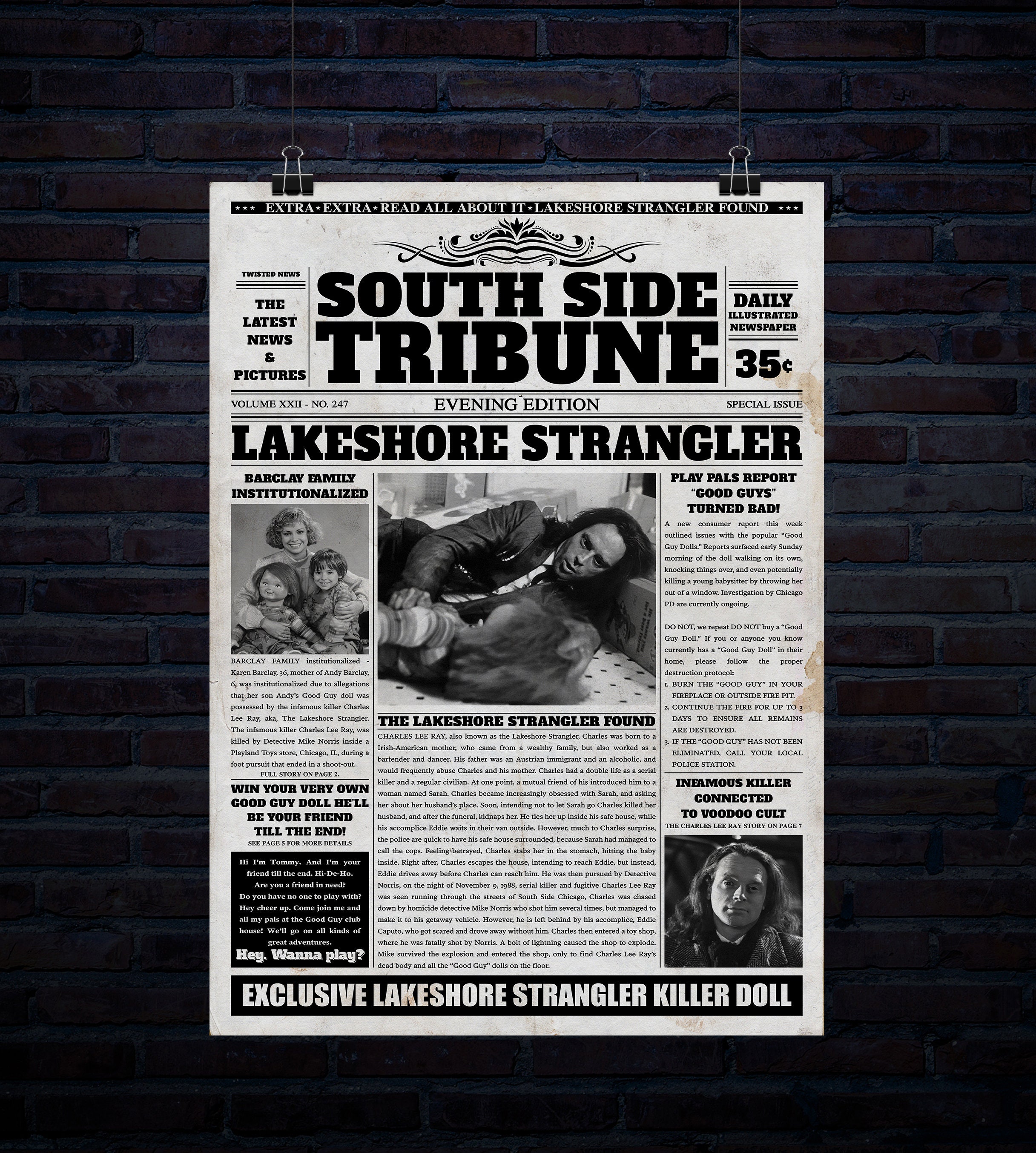 Voodoo Killer, Found Dead Newspaper Article 20 Inch X 30 Inch 300dpi ...