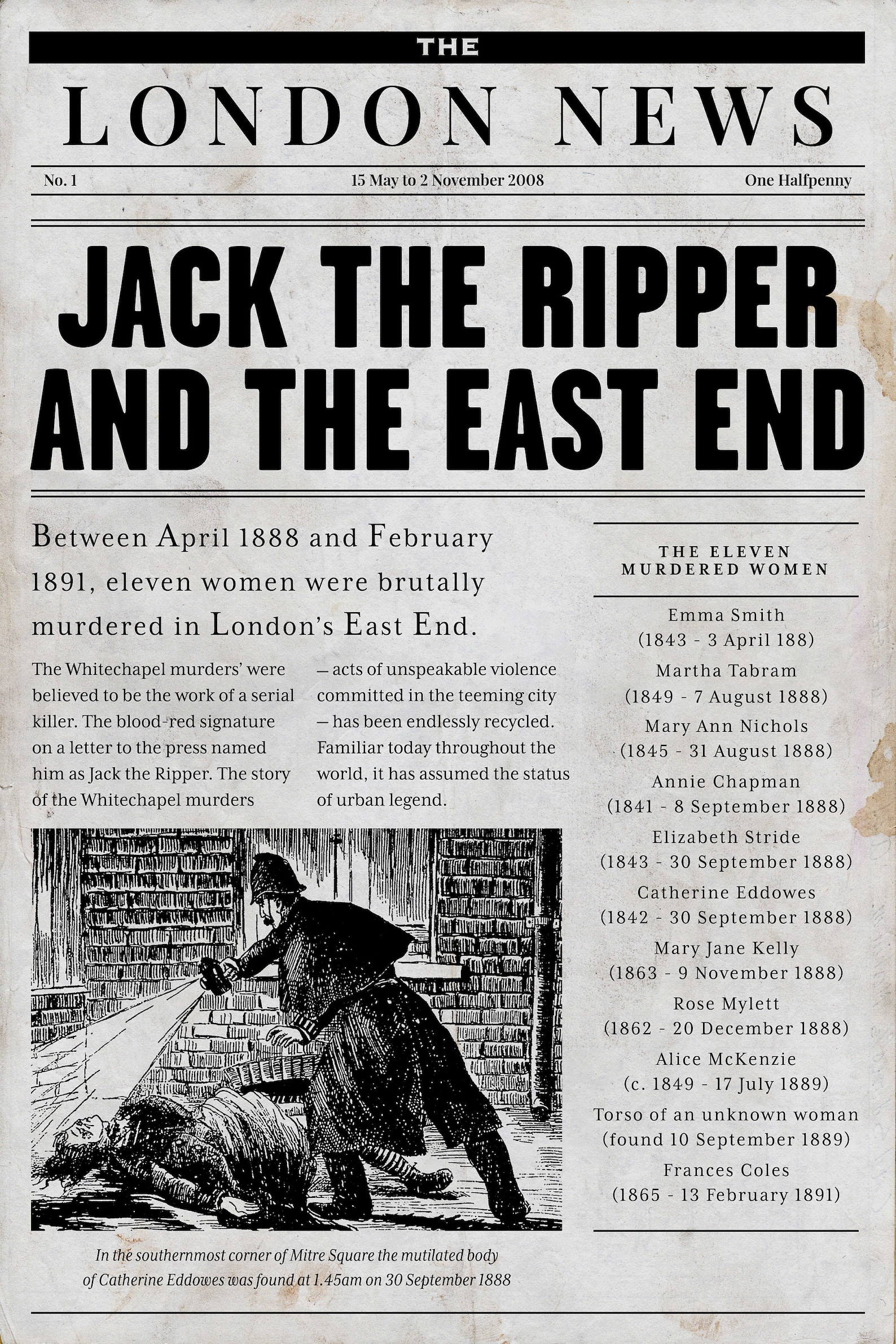 Jack the Ripper Newspaper Article 20 Inch X 30 Inch 300dpi Poster ...