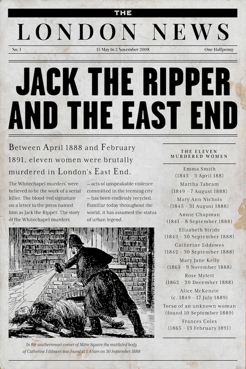 Jack the Ripper Newspaper Article 20 Inch X 30 Inch 300dpi Poster Digital Download - Etsy