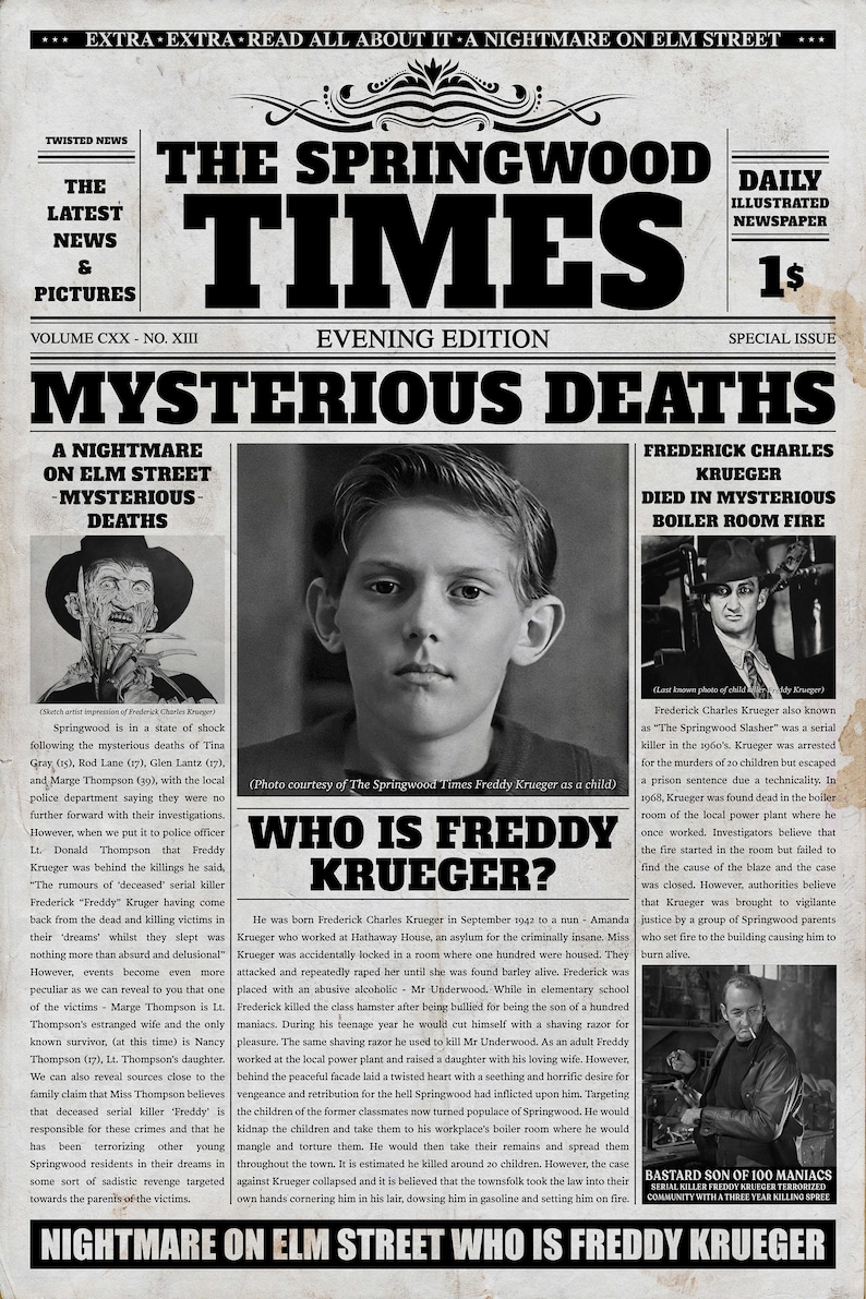 Mysterious Deaths Newspaper Article 20 Inch X 30 Inch 300dpi Poster ...