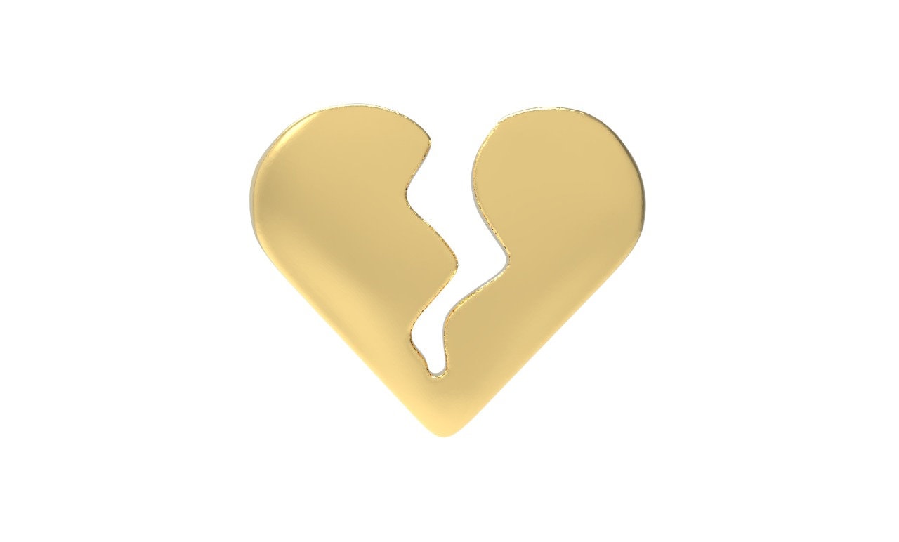 Gold broken Heart Tooth Gem - Etsy