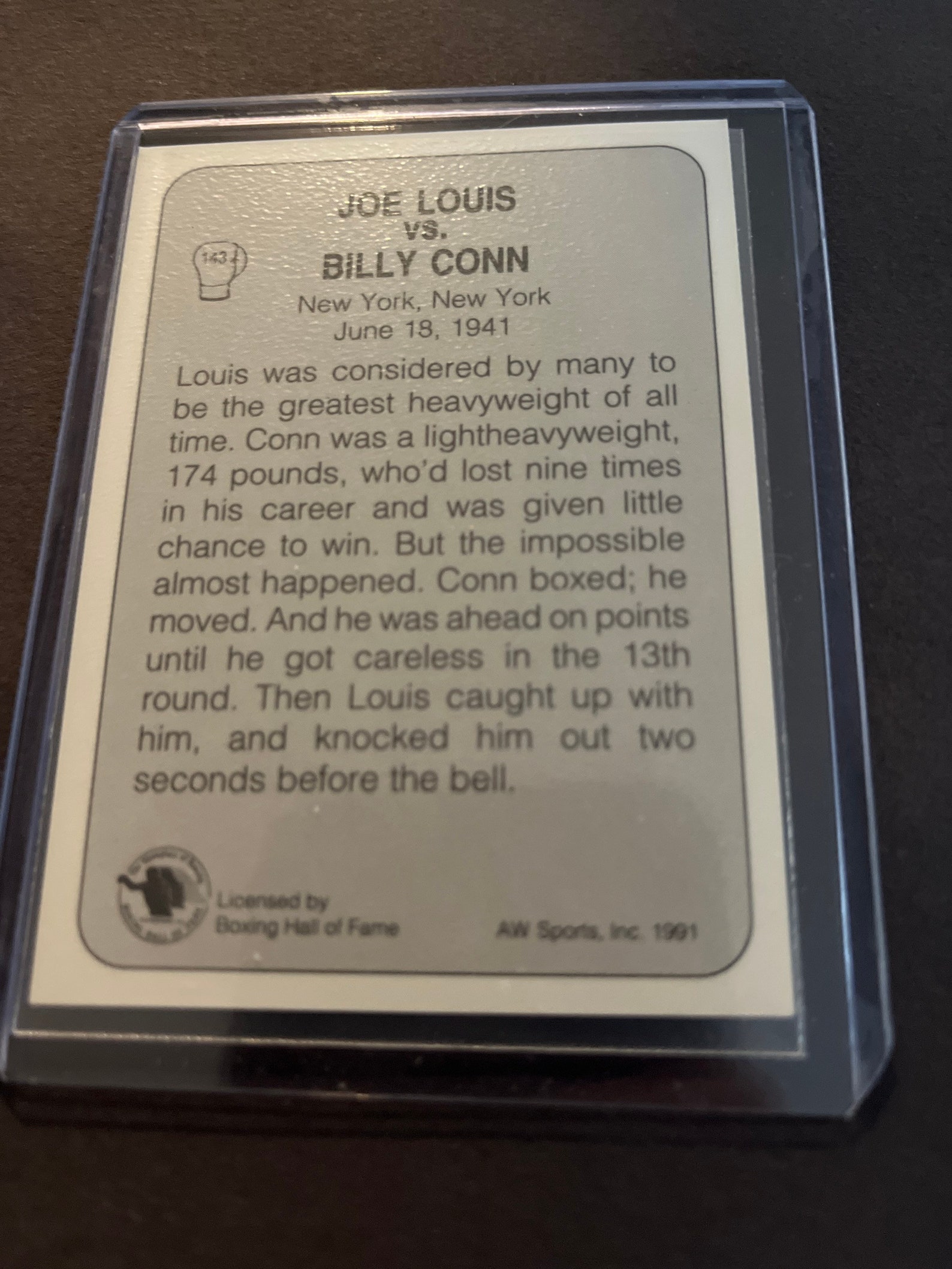 1991 AW Sports Joe Louis Vs. Billy Conn I Card 143 - Etsy