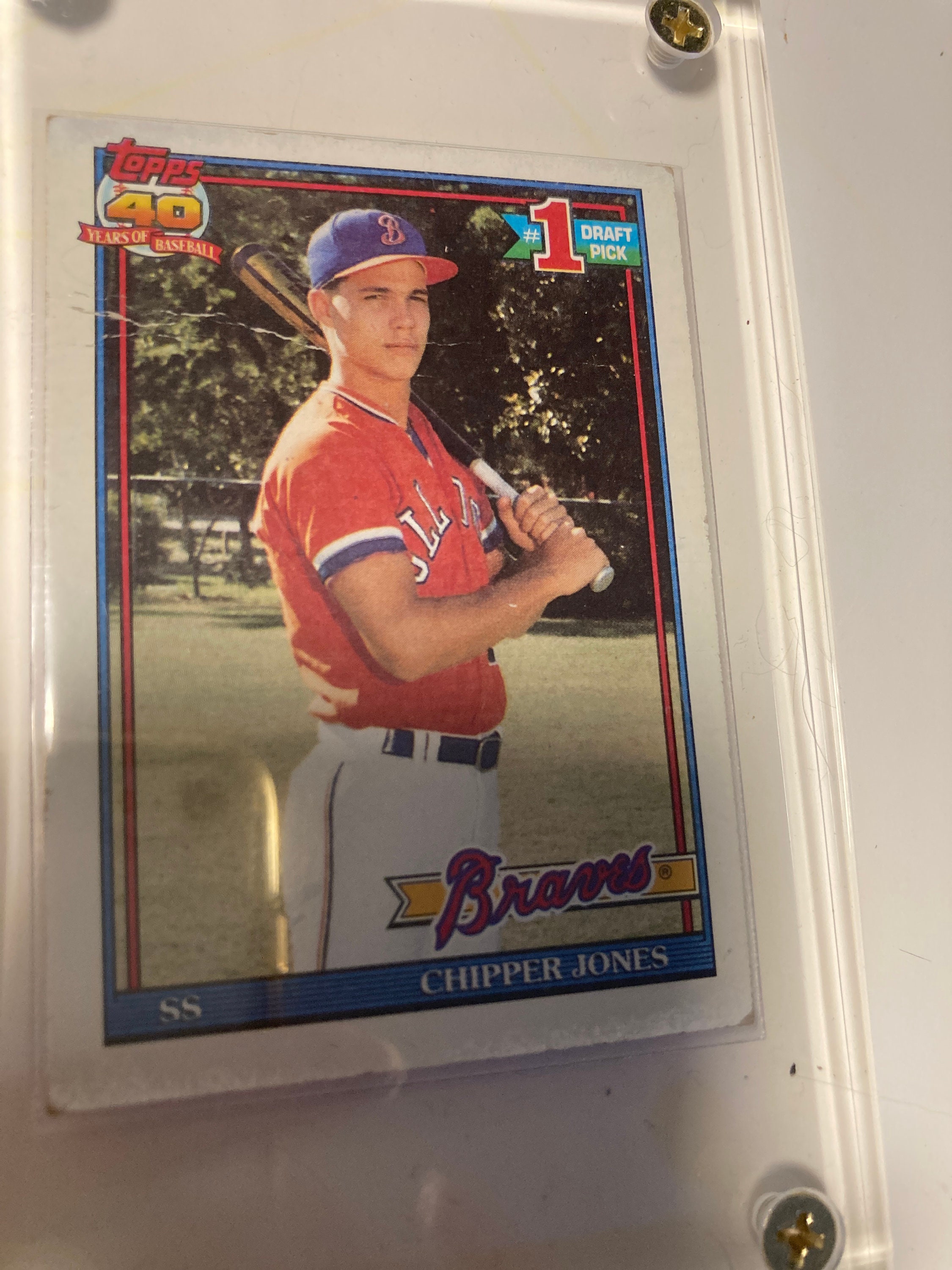 1991 Topps 40 Years of Baseball Chipper Jones 1 Draft Pick Card 333 - Etsy