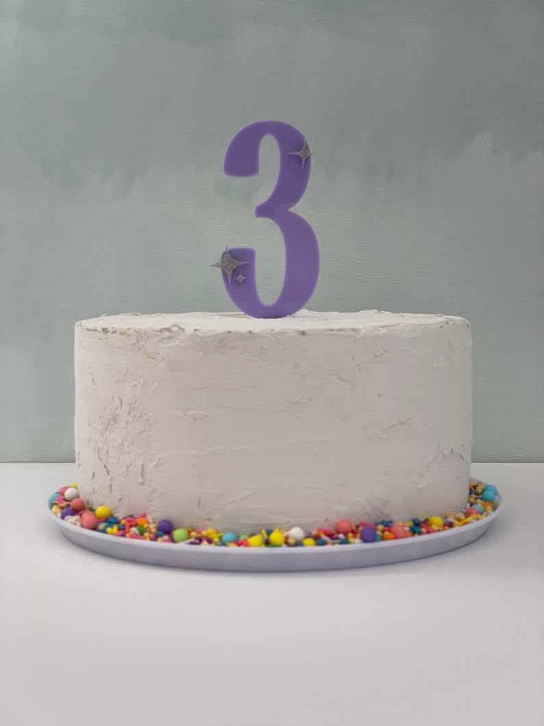 Sparkle Number Birthday Cake Topper – Custom Acrylic Cake Decoration - Etsy