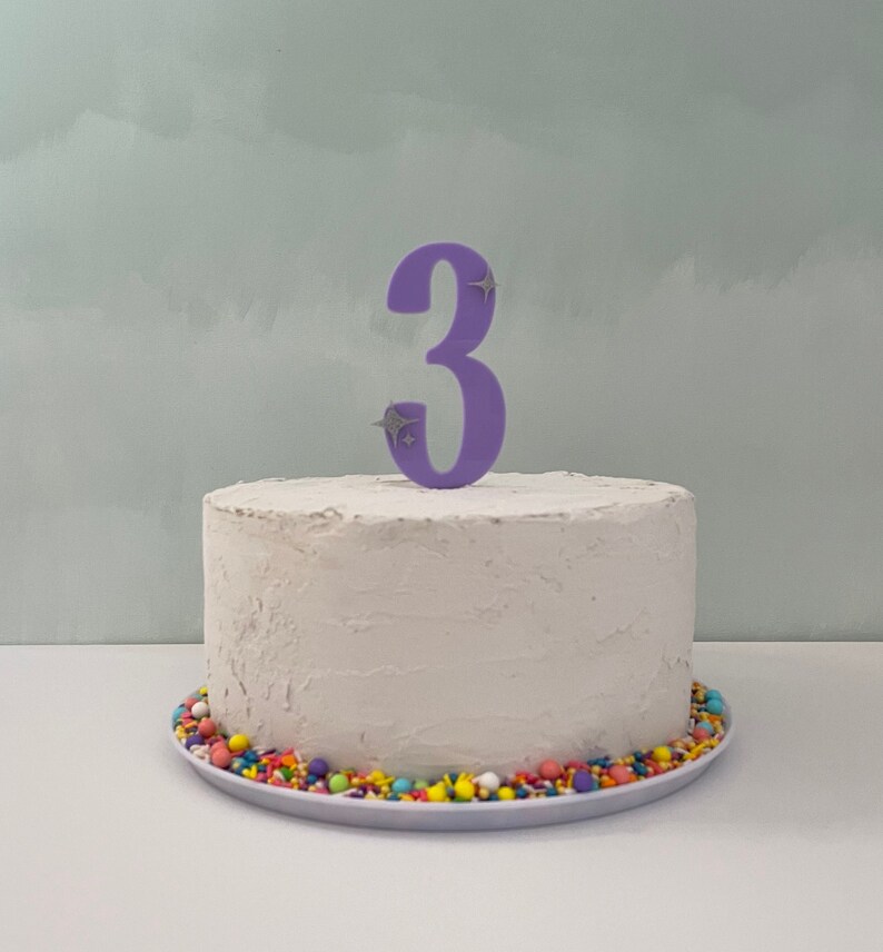 Sparkle Number Birthday Cake Topper – Custom Acrylic Cake Decoration - Etsy
