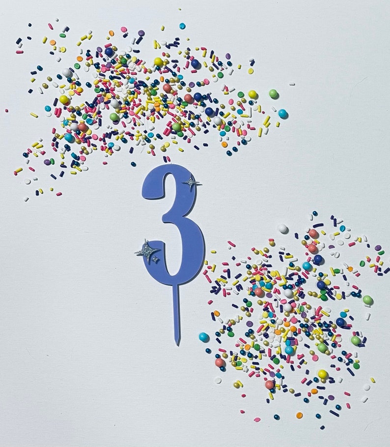 Sparkle Number Birthday Cake Topper – Custom Acrylic Cake Decoration - Etsy