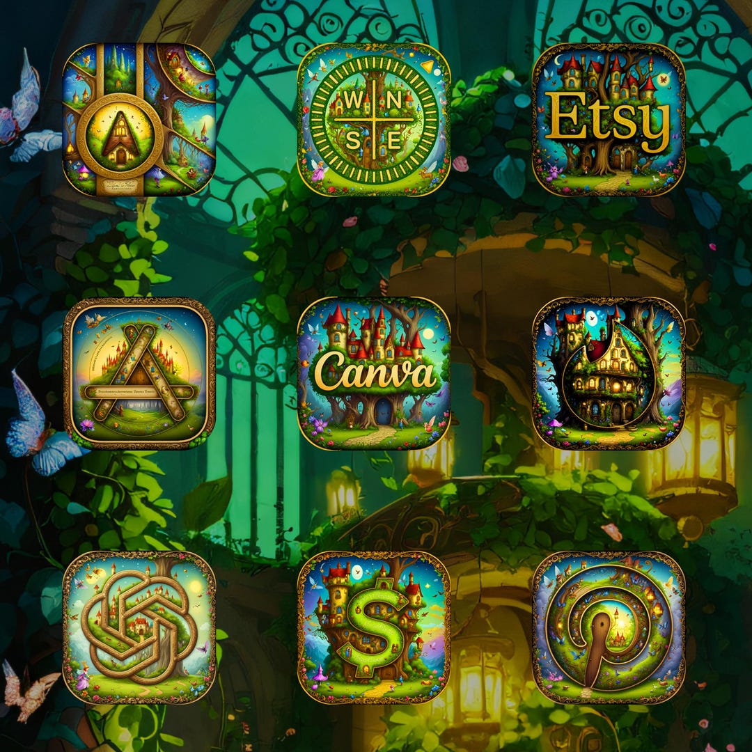 App Icon Pack Fairy Tale Enchanted Forest Storybook Icons Customize ...