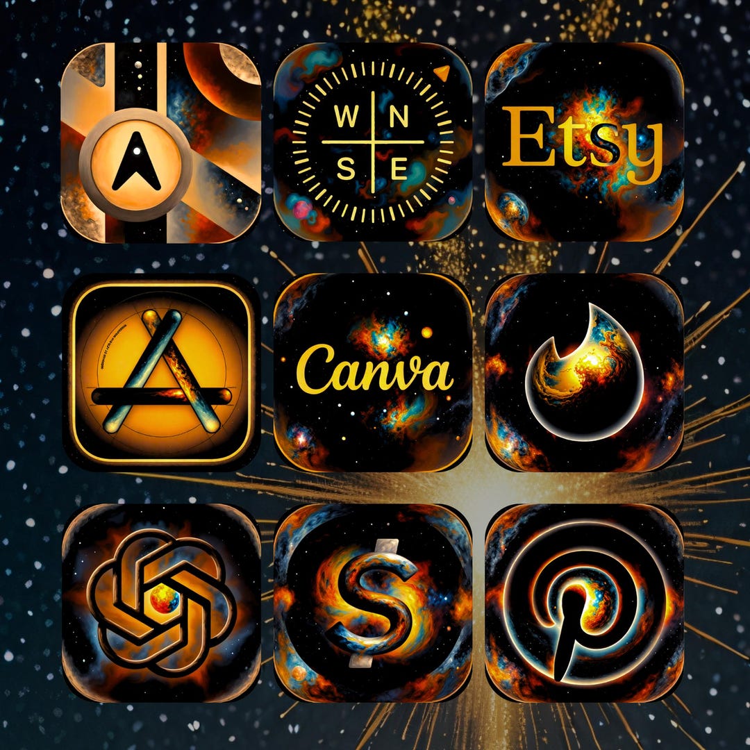 App Icon Pack Emotional Gravity Cosmic Glow Icons Customize iPhone ...