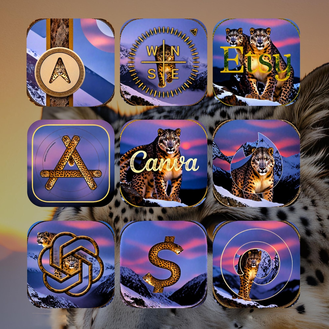 App Icon Pack Leopard Gold Alpine Icons for Ios & Android to Customize ...