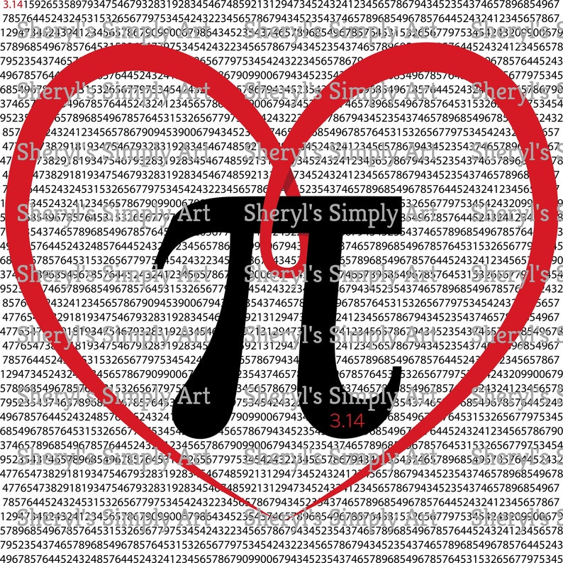 Pi Heart SVG, Pi SVG, Pi Heart Gift Svg, Pi Heart Gift, Pi Shirt Svg ...
