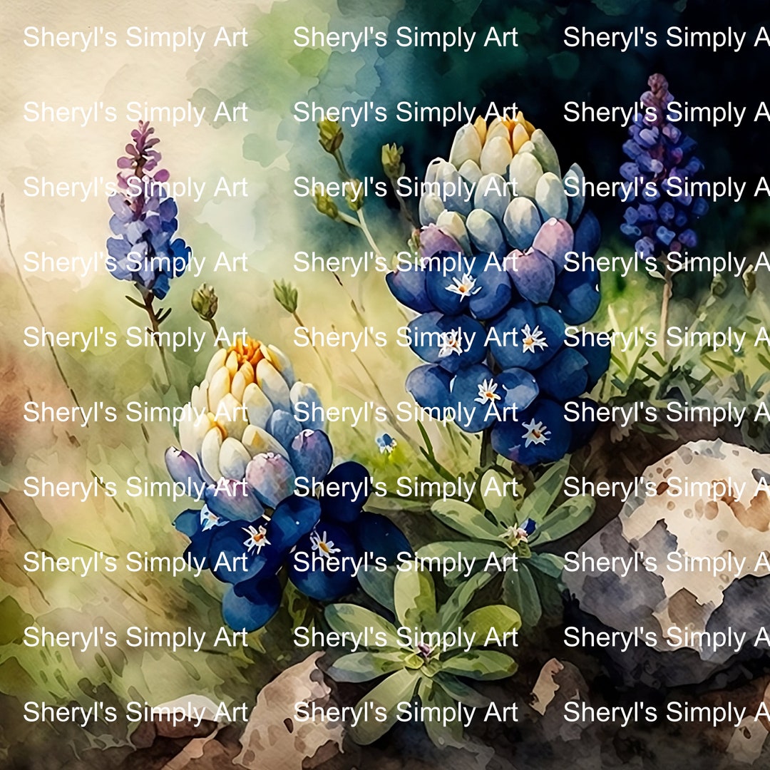 Watercolor Bluebonnets PNG, Bluebonnets Gift, Bluebonnets Png, Cricut ...