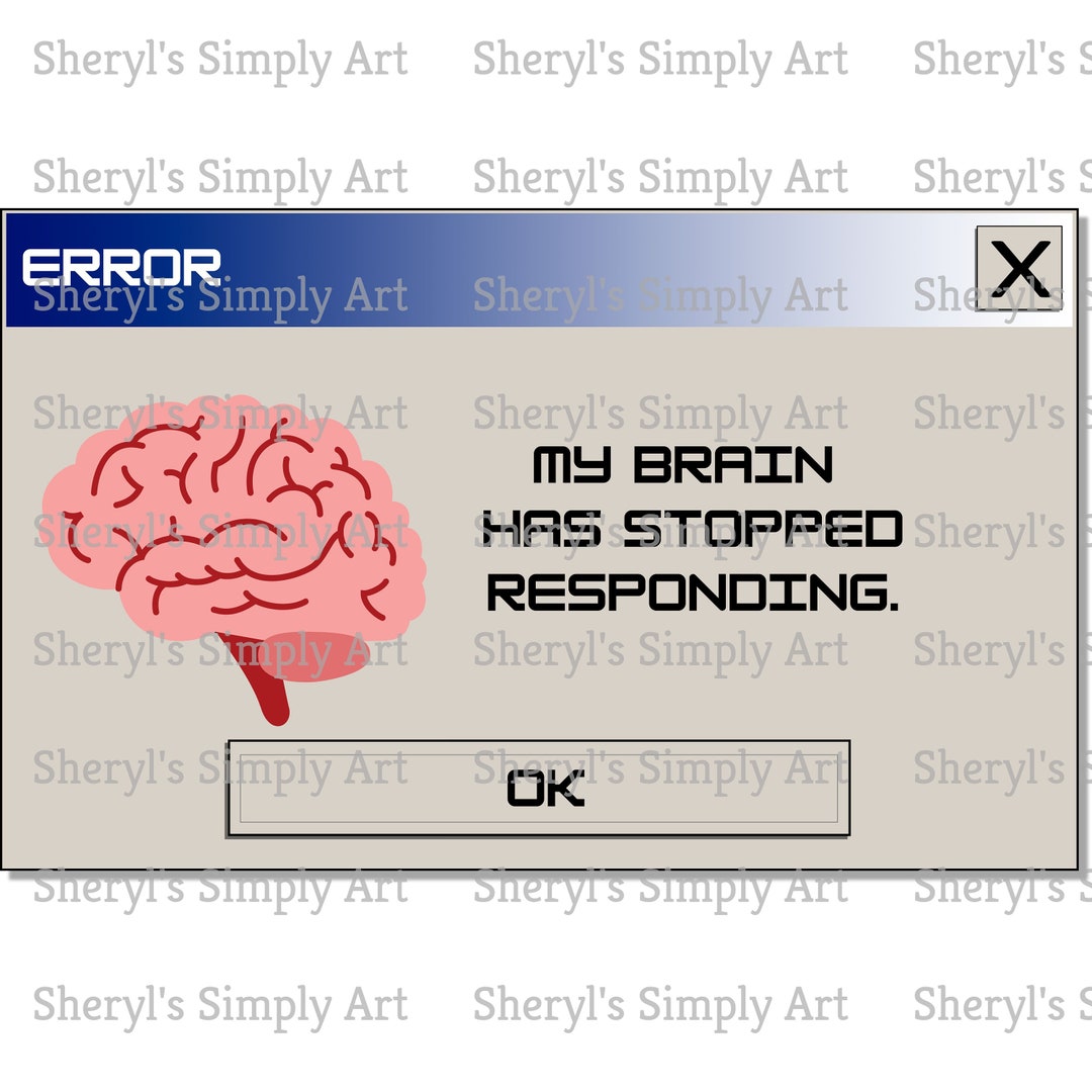 Brain Error PNG, Brain PNG, Brain Gift Png, Brain Gift, Brain Shirt Png ...