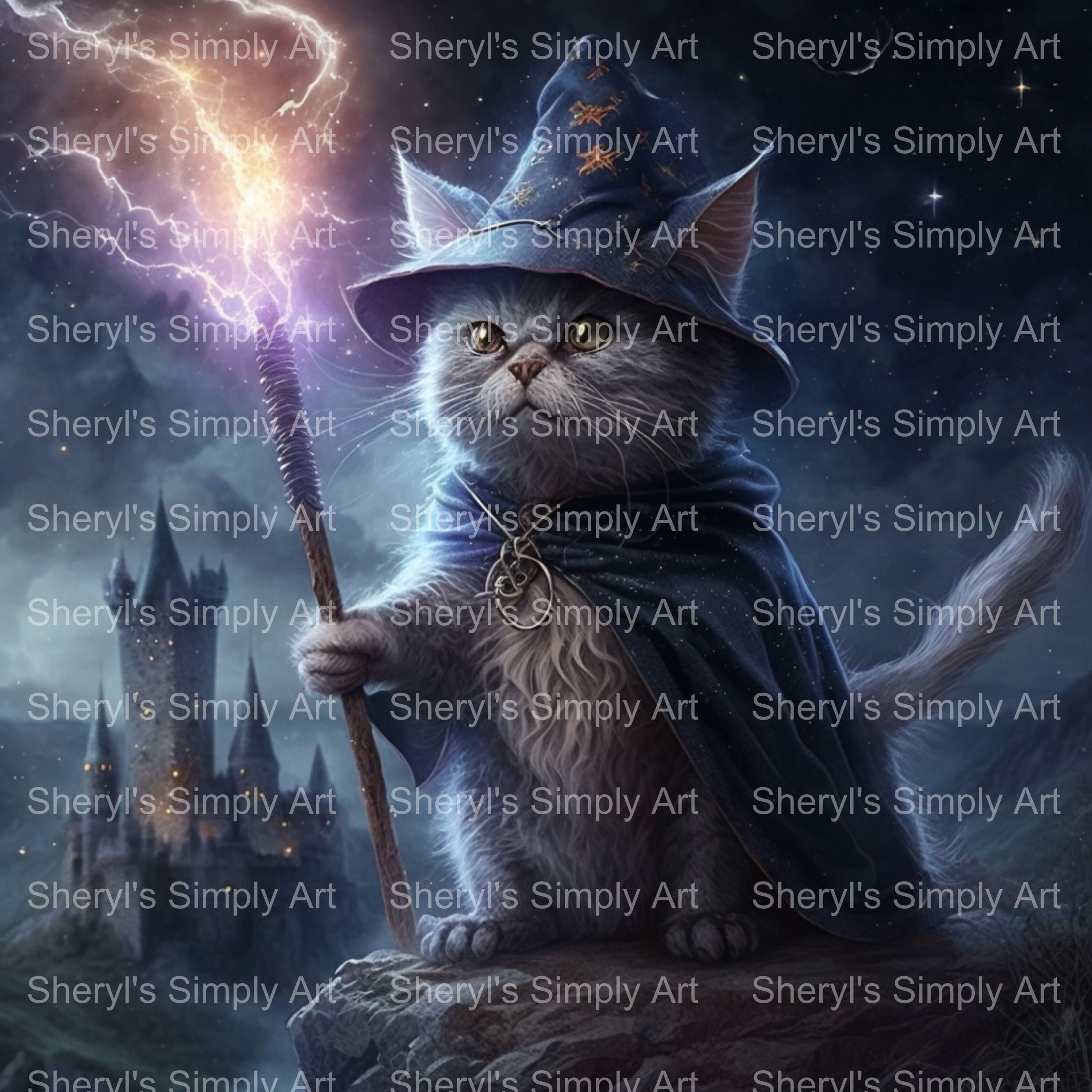 Wizard Cat PNG, Cat PNG, Cat Gift Png, Cat Gift, Wizard Cat Shirt Png ...