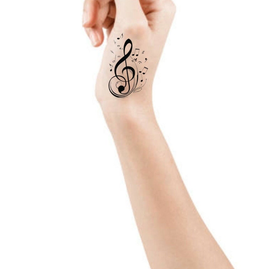 Music Notes Tattoos On Neck For Men