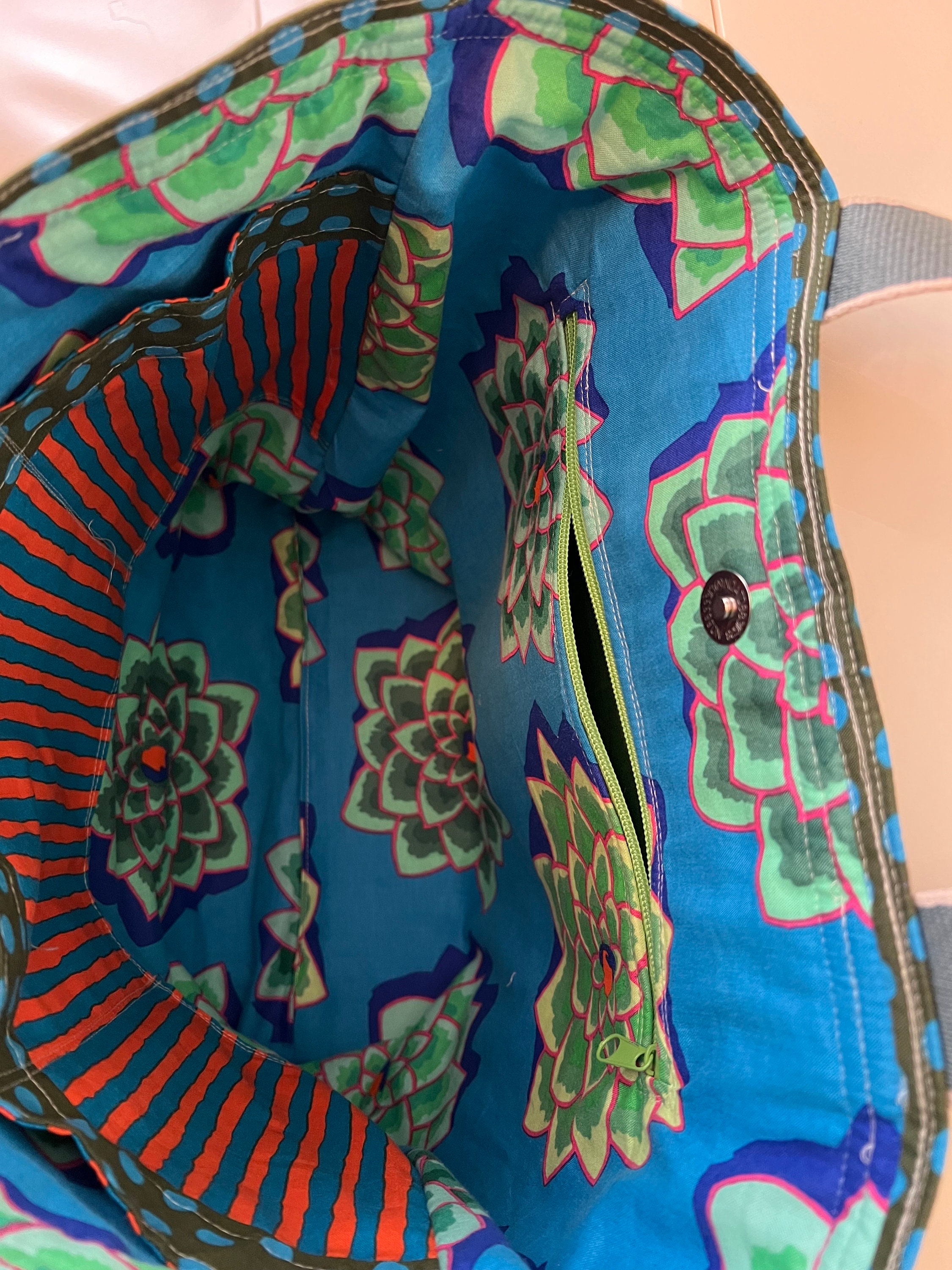 Quilted Tote Bag, Kaffe Fasset Collective Fabric, Patchwork Tote, Hand ...