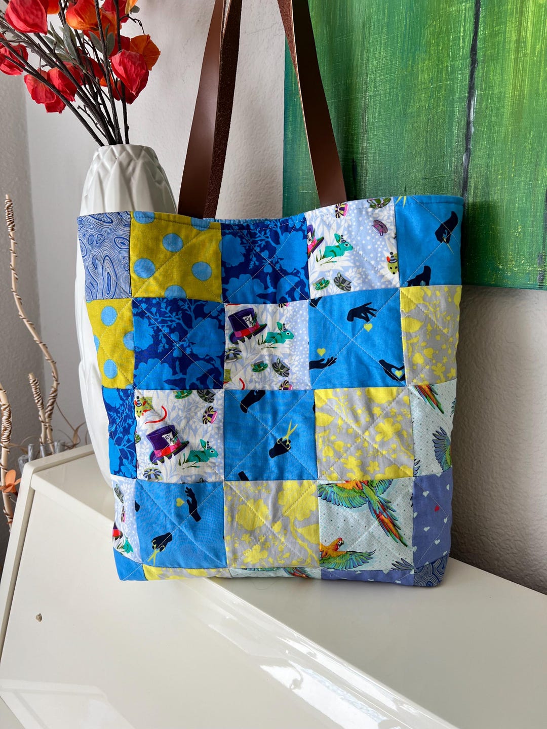 Tula Pink Designs Neck for Days Moon Beam Collection, Quilted Tote Bag ...