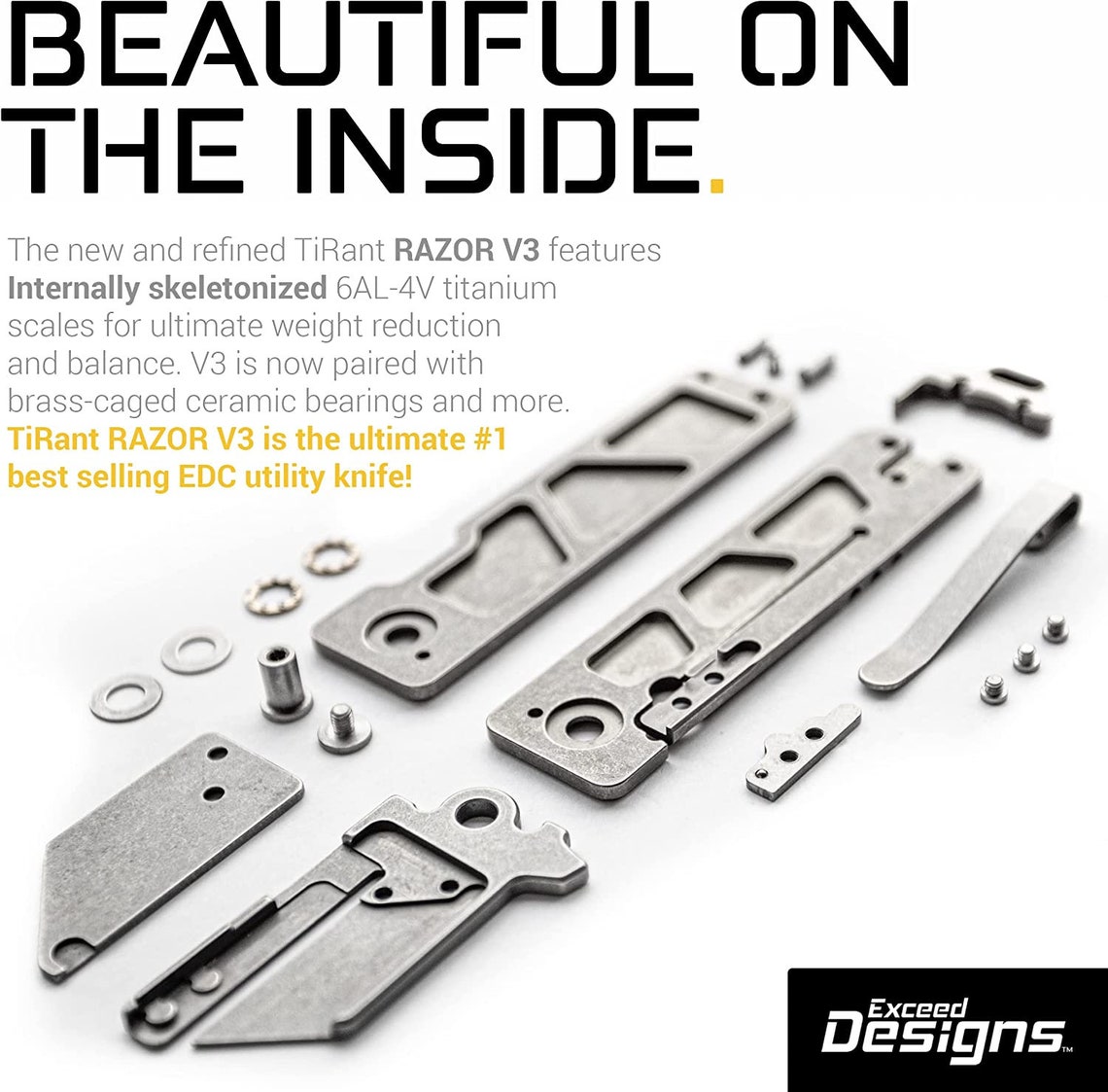 Exceed Designs TIRANT RAZOR V3 jet-black PVD 6al-4v Titanium - Etsy