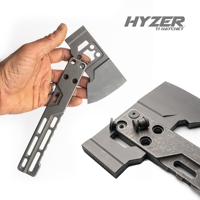 Exceed Designs HYZER Mini Titanium Hatchet (jet-black PVD W/dark Grey ...