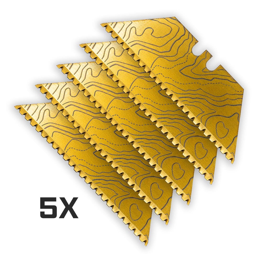 Titanium Coated Gold 24-point Micro-serrated CASCADIA TOPO PATTERN Dual ...