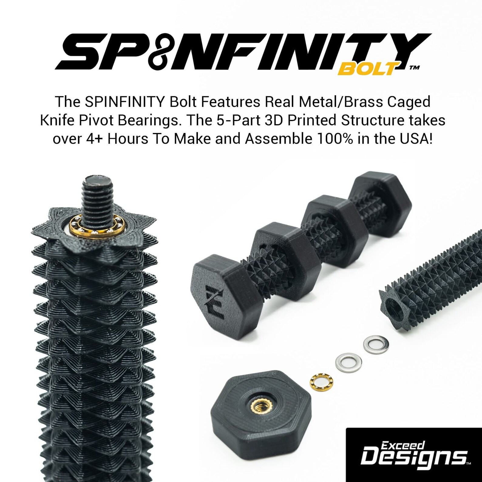 SPINFINITY BOLT (centurion Bronze) Bi-directional Threaded Fidget Bolt ...