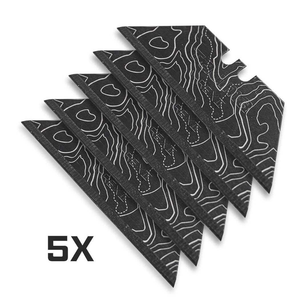 Black CASCADIA TOPO MAP Dual-sided Laser Engraved Razor Blades (5-pack ...