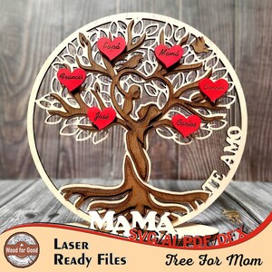 Personalized Mother Tree With Children's Names - Laser Ready Files ...