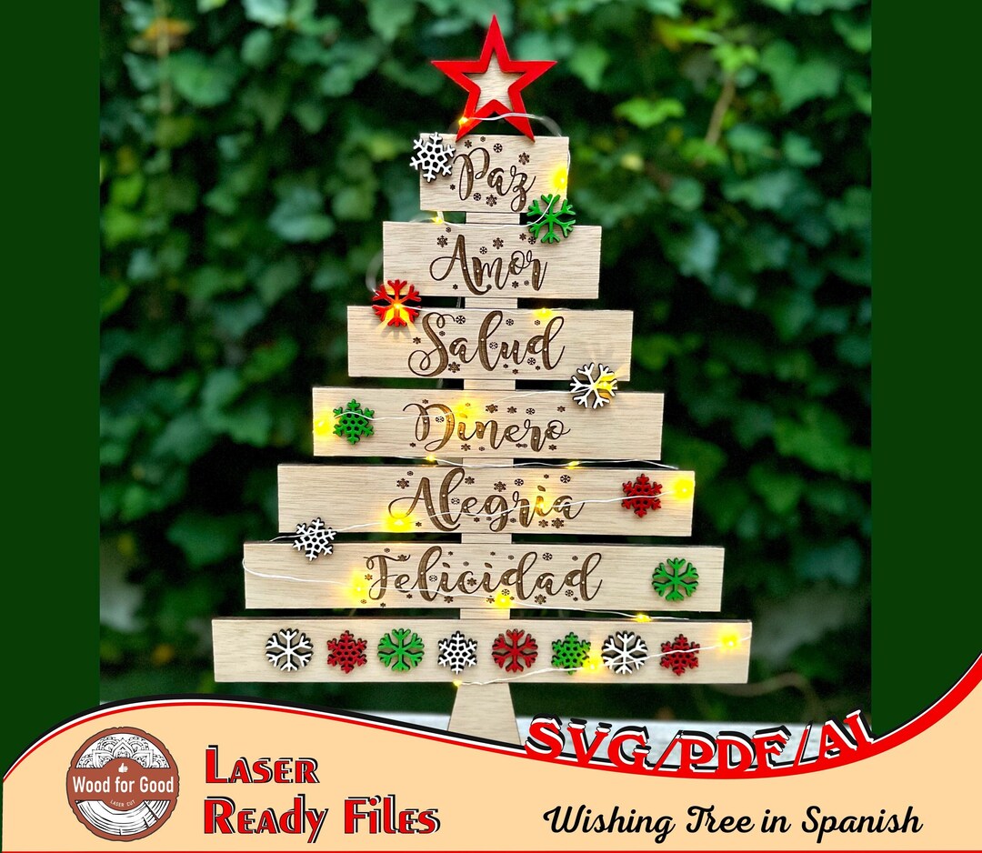 Laser Cut File - Custom Christmas Tree - Digital File - Wishing Tree in ...
