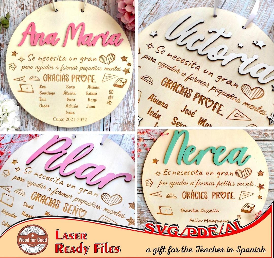 Placa Profesores - Recuerdo Alumnos Fin De Curso - Regalo Profe ...