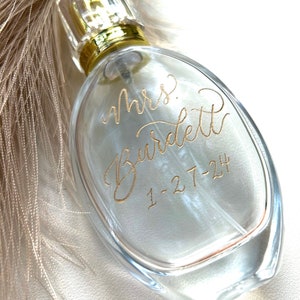 Personalized Engraved Perfume Bottle for Bride Elegant Wedding - Etsy